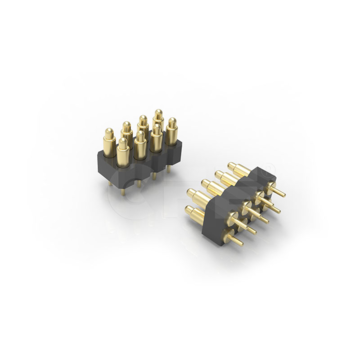 Double row SMT 8-pin spring loaded pogo contact connectors with cap ...