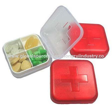 Buy Wholesale China Customized Logo Pill Case, Medicine Box/4 Cells ...