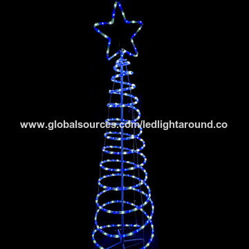 LED spiral tree, H1.8m, with white rope lights, 110V/220V or 24V AC/DC ...