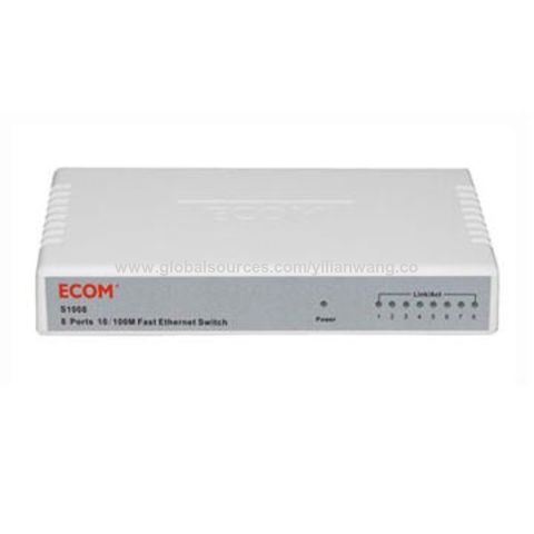 Compre Interruptor Plástico Do Desktop Dos Ethernet Do Porto 10/100m De ...