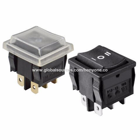 China Honyone 3-way rocker switch, black housing without illuminated 6 ...