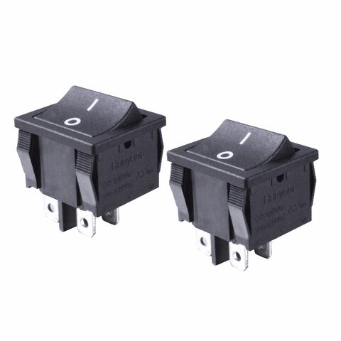 Honyone 2 Position Rocker Switch, 12A/125V AC 4-pin/On/Off Black Body ...