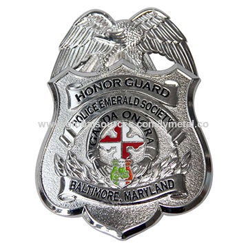 Buy Wholesale China 2017 Silver Plated Metal Police Badge & 2017 Silver ...