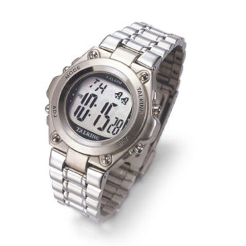 Digital Talking Alarm LCD Watch with Four Daily Alarms and Stopwatch ...