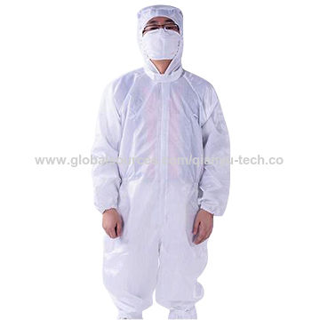Electrically conductive cloth taped disposable clean room garments ...