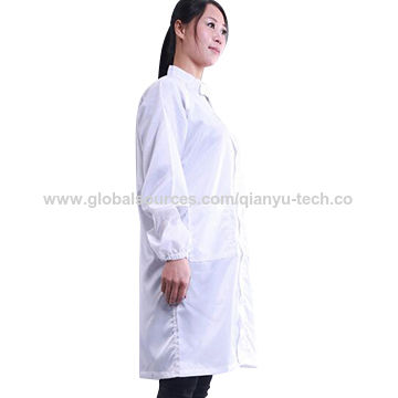 Static Control Carbon fiber antistatic fabric lab coat, stand collar ...