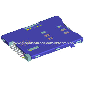 SIM CARD Connector PUSH PUSH 6+2 PIN, Post spacing=15.54mm, H=2.2mm ...