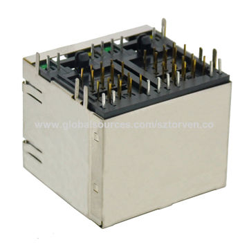 RJ45 Connector, Side Entry 2x2 LED Jack, Available in 2x1-2x8 Pole ...