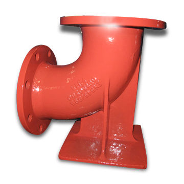 Double Flange Duck Foot Bend with Red Anti-rust Coating, Made of Ductile Iron Pipe Fitting ...