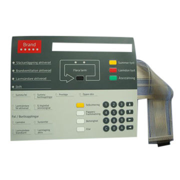 China LED light PCB membrane keyboard switch with metal domes and ...