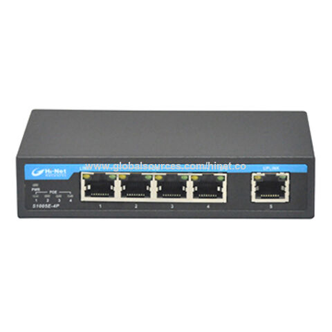 5 RJ-45 10/100M ports POE switch with power adapter, CCTV Mode ...