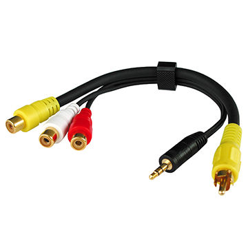 Buy Wholesale Hong Kong SAR Av Adapter Cable - 3 X Phono Female To 1 X ...