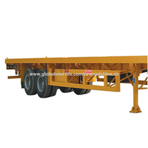 China 3 Axles Low Bed Semi-Trailer, 12M, 30ton Low Flatbed Semi ...