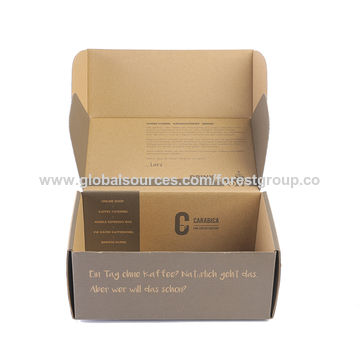 Brown Kraft paper box, recycled Kraft box with black logo printing and ...