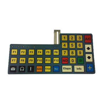 China LED light PCB membrane keyboard switch with metal domes and ...