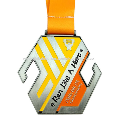 Interlocking Medal Soft Enamel Medal Running Sport Medal Antique Nickel ...