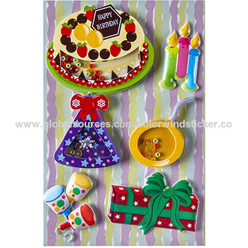 Buy Wholesale China Party Birthday 3d Puffy Stickers With Crystal ...