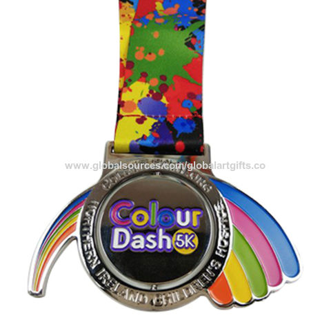 Buy Wholesale China Color Dash 5k Spinning Medal Virtual Race Finisher ...