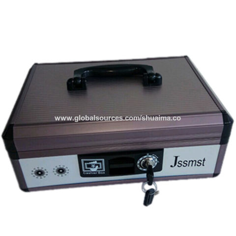 China Portable Aluminium Cash Box , 300W*200D*120Hmm, With Clip to Hold ...