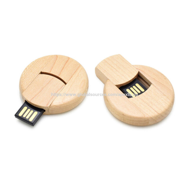 Buy Wholesale China Promotional Wooden Round Usb Flash Drive With ...