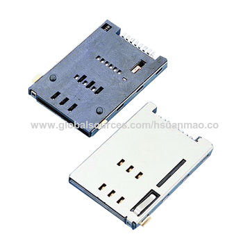 SIM Card Socket Connector, 6-pin Push-push SMT Type, SIM Card Connector ...