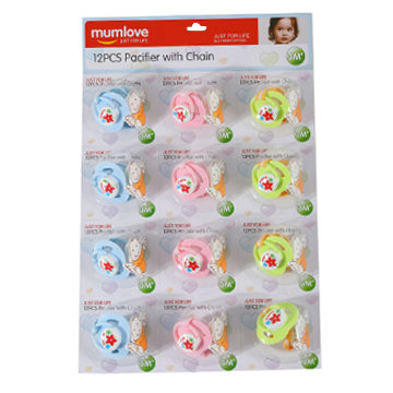 Buy Wholesale China Baby Pacifier With Chain 12pcs In Blister Card ...