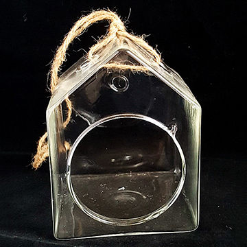 Buy Wholesale China Pyrex Material Hanging House Shape Glass Vase ...
