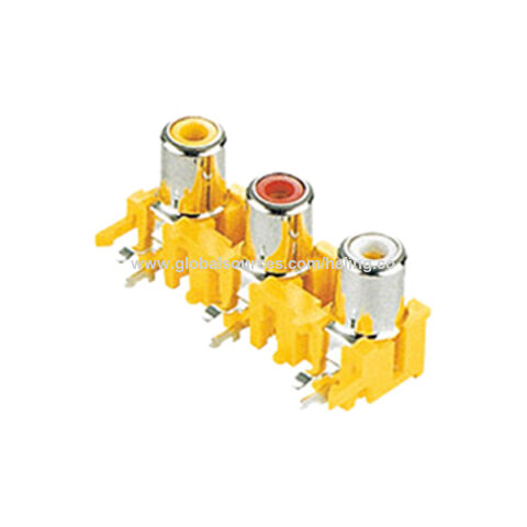 Buy Wholesale China 3pin Multiple Yellow Colored Rca Connector & 3pin ...