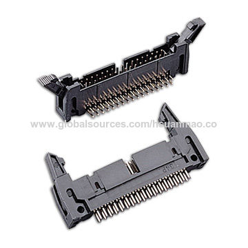 2.54mm Fully Shrouded Box Header Connector DIP Straight, Right Angle Type Latch Option, Shrouded ...