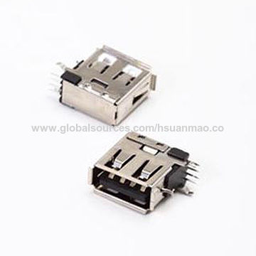 Usb 4 Pins A Type Pcb Connector Short Body Female Dip Right Angle ...