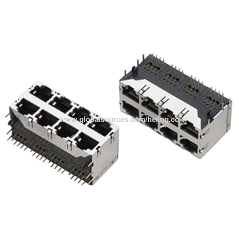 Buy Wholesale China 2x4 Stacked Modular Jacks, Rj45, Shielded With Emi ...