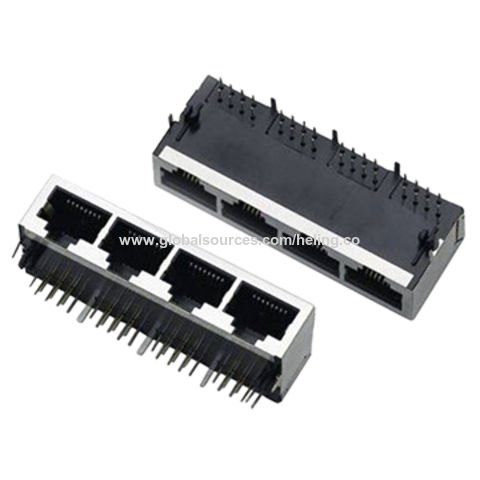 Buy Wholesale China 1x4 Multi-ports Modular Jacks, Rj45, Right Angled ...