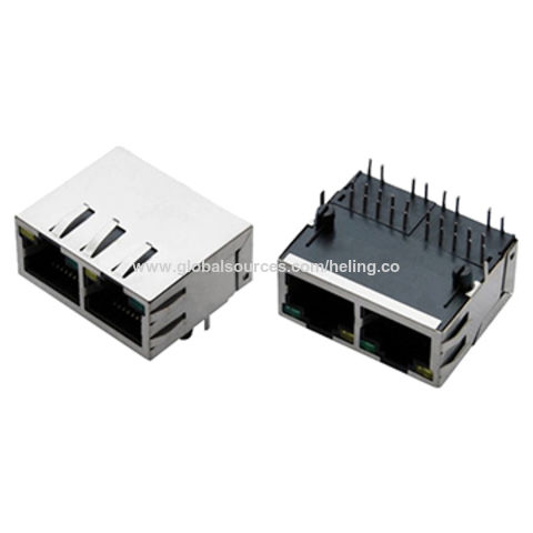 Buy Wholesale China 1x2 Port Rj45 Modular Jack, With Led & 1x2 Port ...
