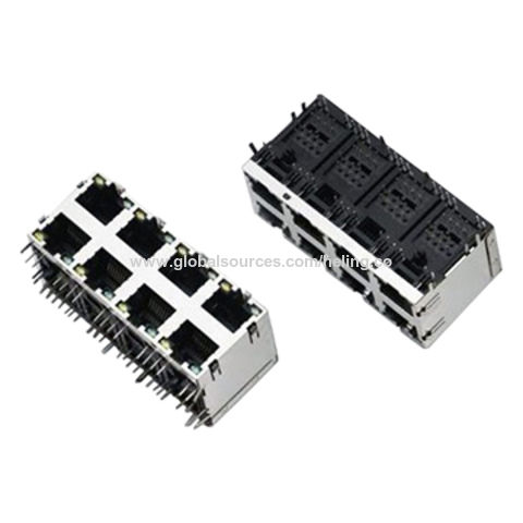 Buy Wholesale China 2x4 Stacked Modular Jacks, Rj45, Shielded With Emi ...