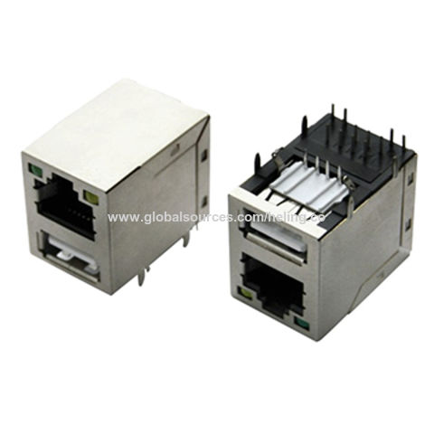 Buy Wholesale China Modular Jacks, Rj45 With Single Usb 2.0, Shielded ...