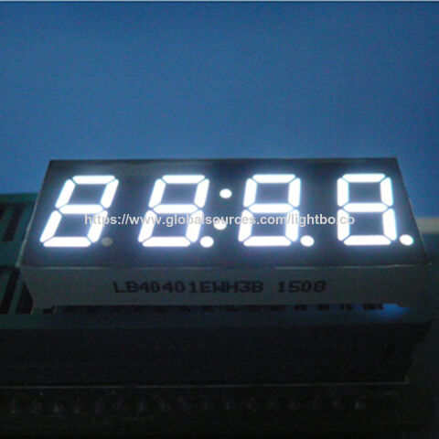 White 0.4" 4-digit 7-segment LED Clock Display Common Cathode for timer ...