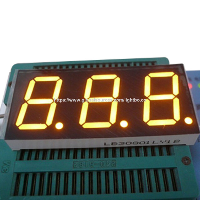 Buy Wholesale China Super Bright Amber Common Cathode 0.8-inch 3 Digit 7 Segment Led Display For ...