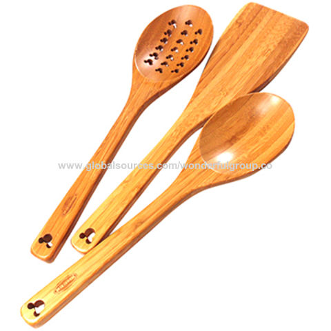 Buy Wholesale China Bamboo Kitchenware Slotted Spoon 5pcs Set & Slotted ...