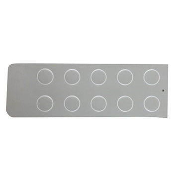 Membrane graphic overlay control panel with LED window and embossed ...