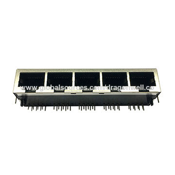 China RJ45 5 port w/o LED w/ shield TD TH w/o EMI tin plated on Global ...