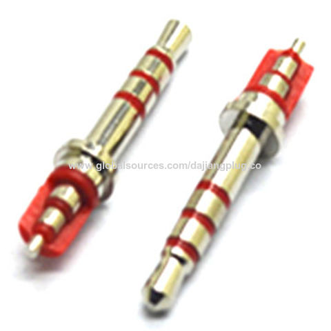 Earphone plug, 4 poles stereo plug 2.5mm headphone plug. red plastic ...