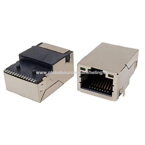 China 1000Mbps magnetic SMD low profile RJ45 connector, shielded with ...