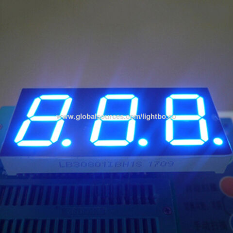 Ultra Blue Common Anode 0.8-inch 3 Digit 7-segment Led Display For ...