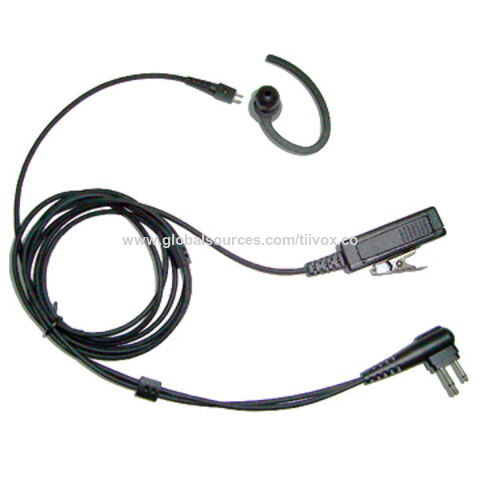 Two way radio headset,2 wire surveillance kit with microphone and PTT ...