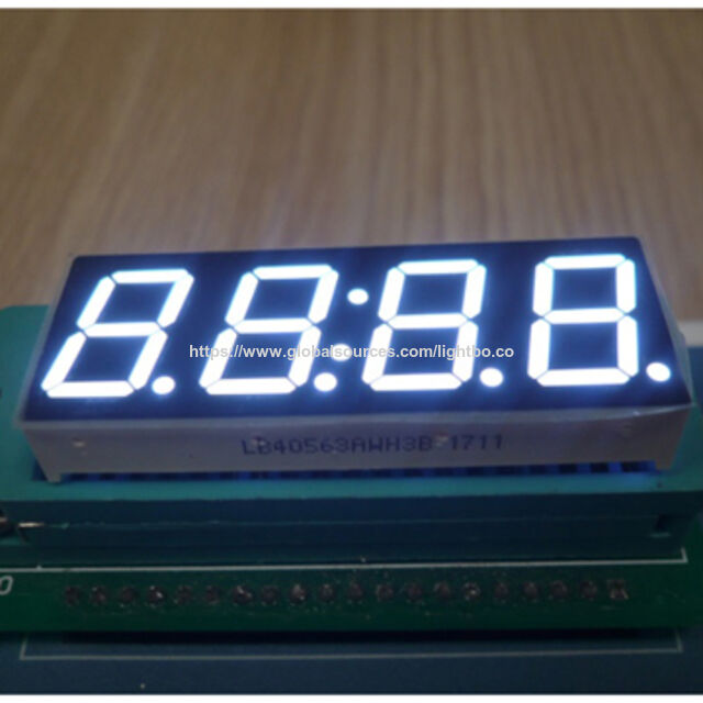 7-segment LED Clock Display 4-digit Ultra Bright White 0.56-inch Common Cathode for Home ...
