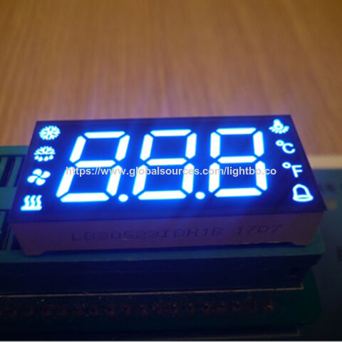 Ultra Blue 3-digit 0.52-inch 7 Segment Led Display For Refrigerator Control Systems, 7 Segment ...