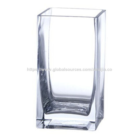Buy Wholesale China Clear Rectangle Block Glass Vase & Rectangle Block ...
