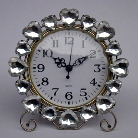 Buy Wholesale China Silver Plating Iron Framed Small Desk Quartz Clock ...