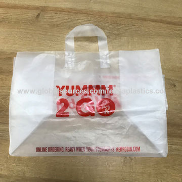 Buy Wholesale China Plastic Bag With Soft Loop Handle And Square Bottom ...