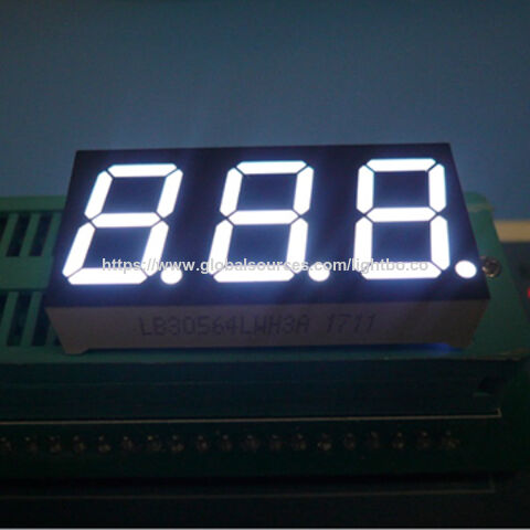 Ultra white 3-digit 7-segment LED display, 0.56-inch, common cathode ...